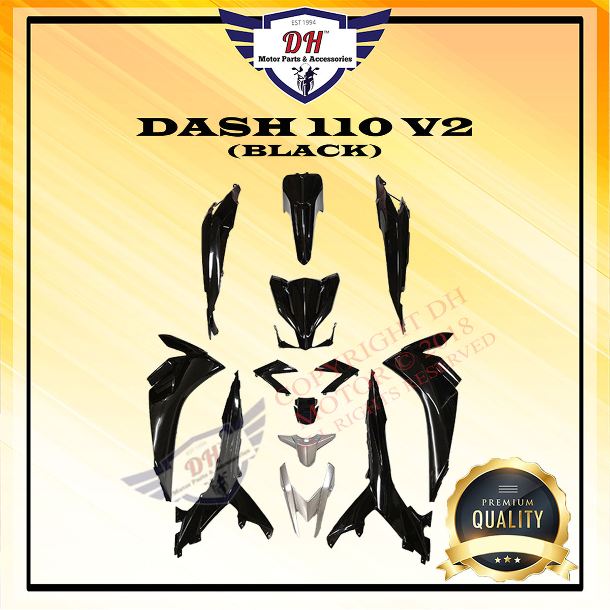 DASH 110 V2 COVER SET (BLACK) – DH MOTOR PARTS & ACCESSORIES