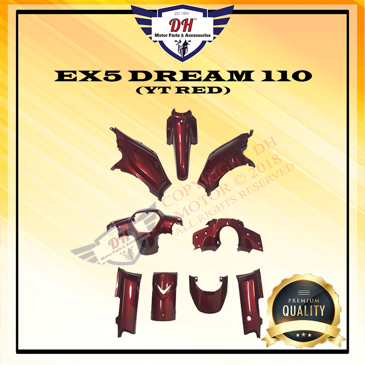 EX5 DREAM 110 (OLD) COVER SET (YT RED) – DH MOTOR PARTS & ACCESSORIES