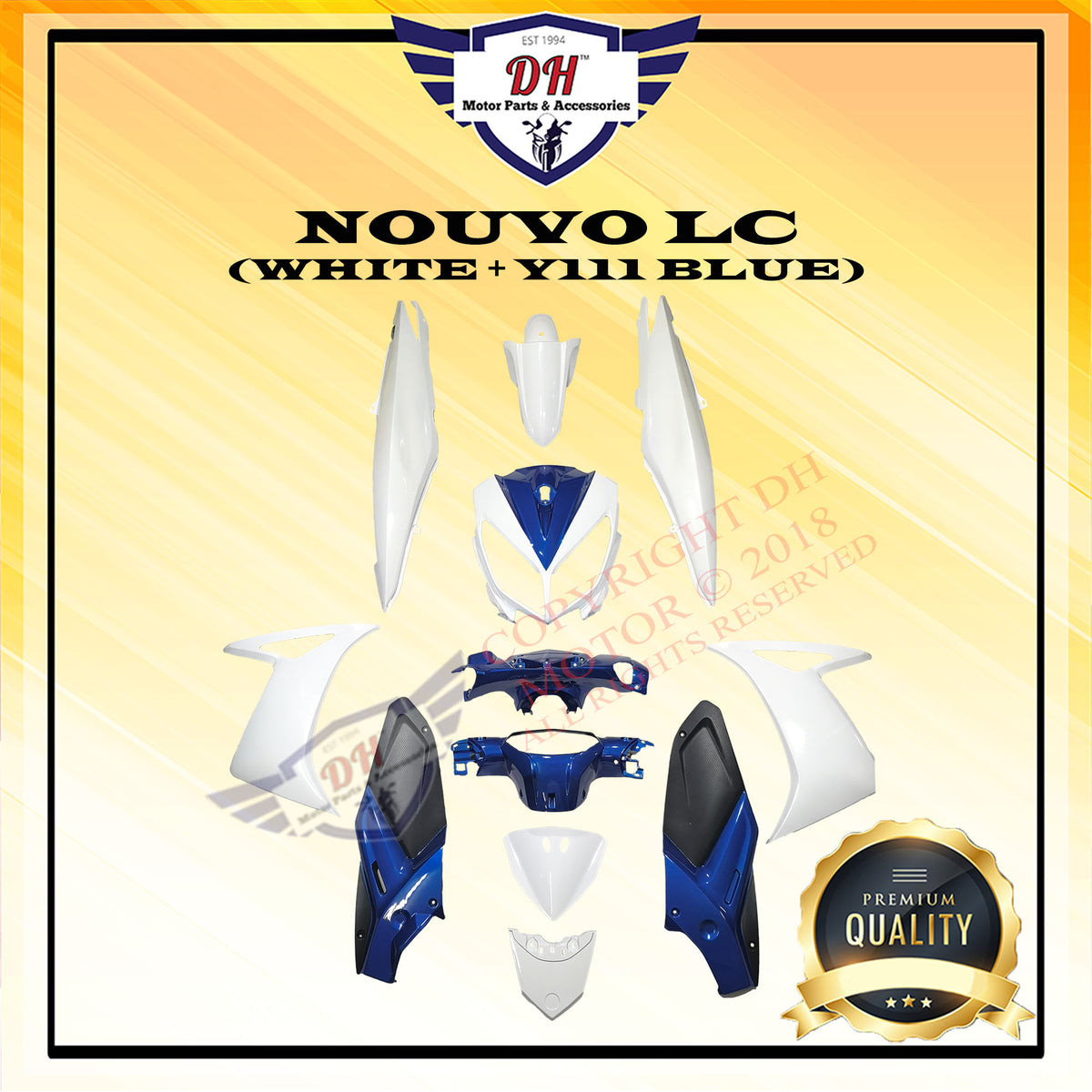 NOUVO LC COVER SET (WHITE + Y111 BLUE) YAMAHA NOUVO LC – DH MOTOR PARTS ...