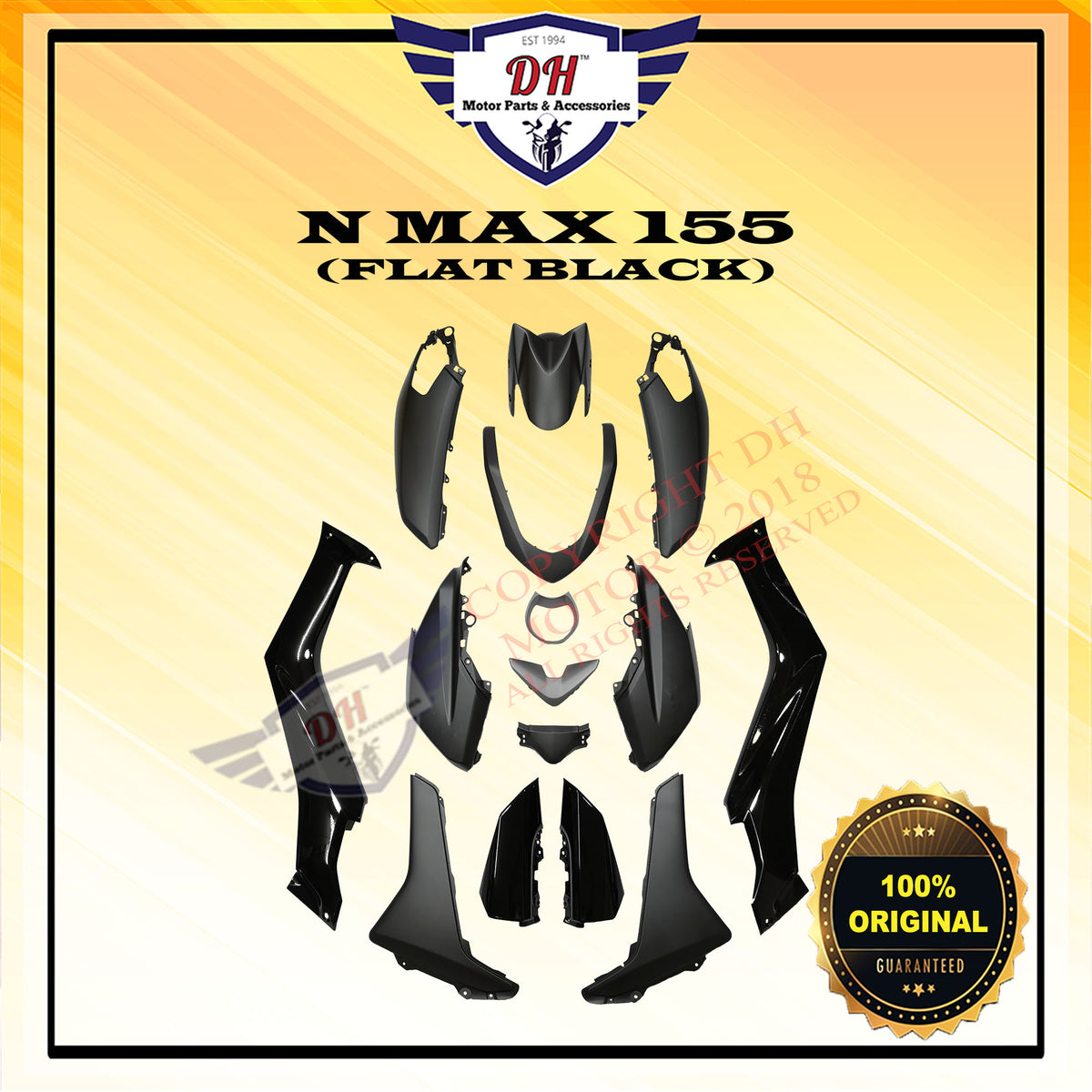 N MAX 155 (ORIGINAL) COVER SET YAMAHA NMAX (FLAT BLACK) (MATT BLACK) F ...