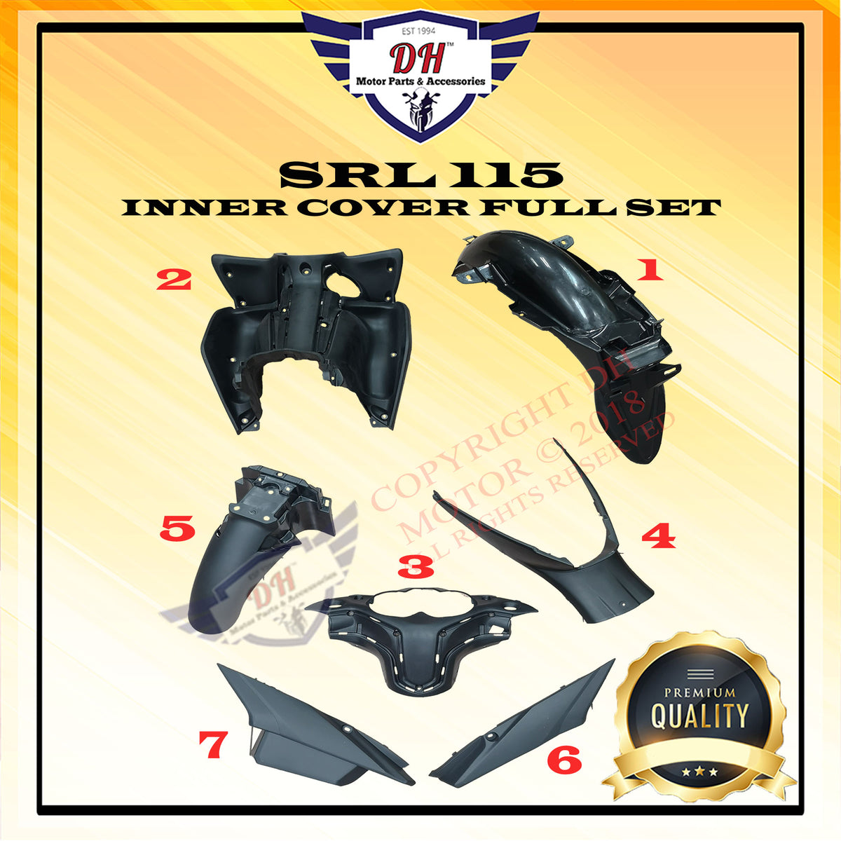 SRL 115 (CARBURETOR) YAMAHA LAGENDA 115Z MATT BLACK INNER COVER FULL S ...