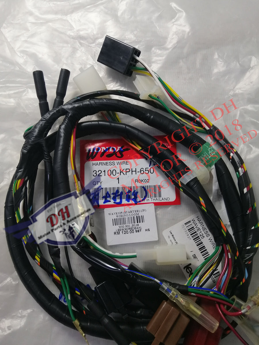 WAVE 125 (ORIGINAL) WIRING BODY WIRE HARNESS FULL SET HONDA – DH MOTOR ...