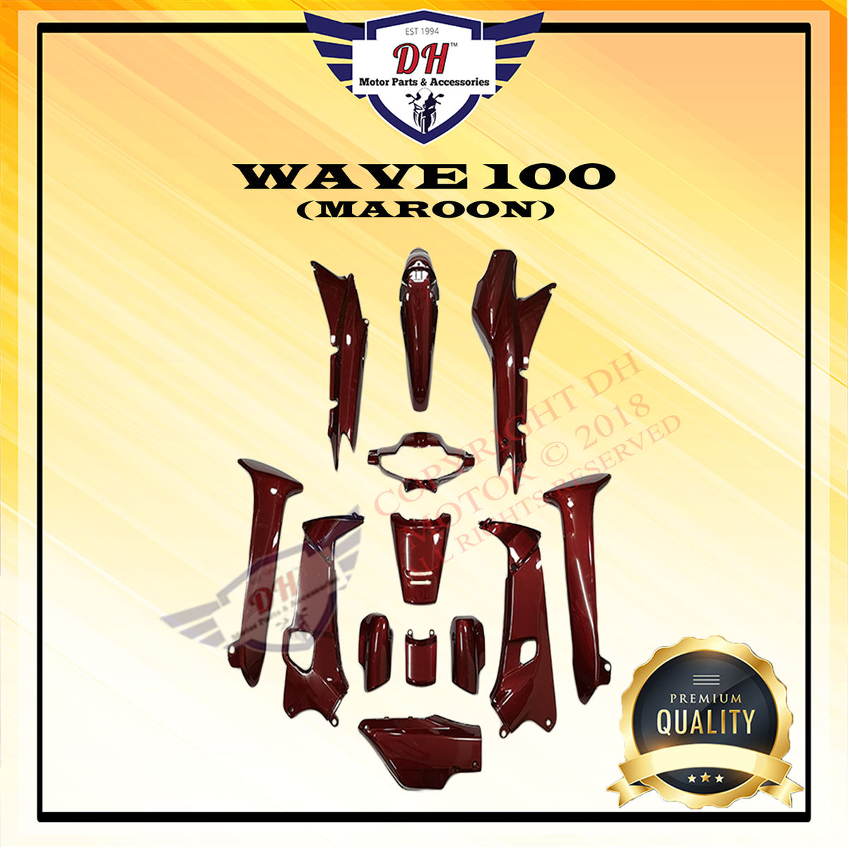 WAVE 100 COVER SET (MAROON) FULL SET – DH MOTOR PARTS & ACCESSORIES