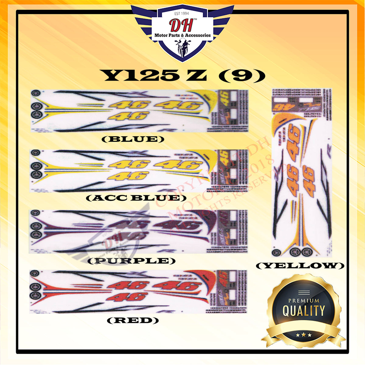 Y125 ZR (9) STICKER BODY STRIPE YAMAHA 125 125ZR 46 THE DOCTOR – DH ...