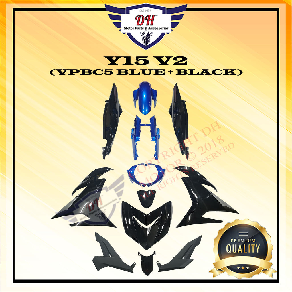 Y15 V2 COVER SET YAMAHA LC150 EXCITER (VPBC5 BLUE + BLACK) FULL SET ...